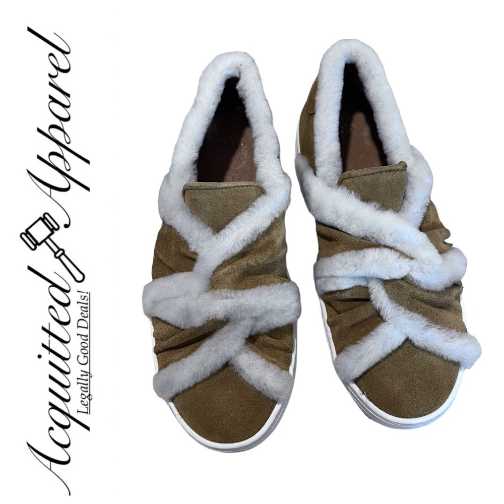 Maje Shearling Suede Trainer Sneaker Shoe Fur Trim Eu… - Gem